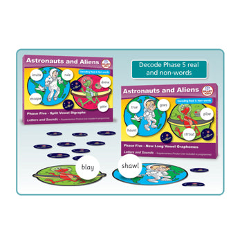 SMART PHONICS, ASTRONAUTS & ALIENS GAME SET, Phase 5, Set of 2