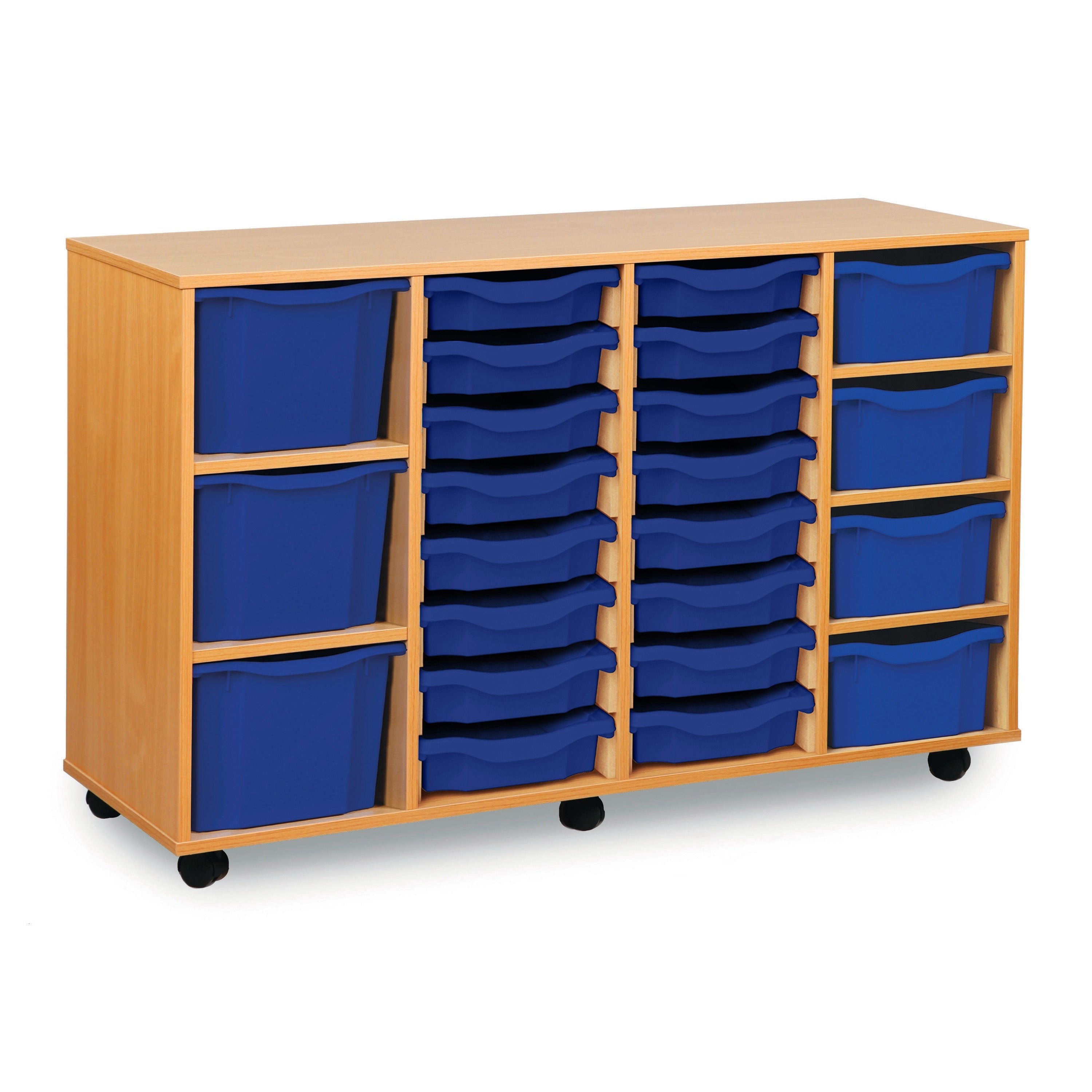 Monarch 16 single, 4 double & 3 triple combination tray unit - Blue
