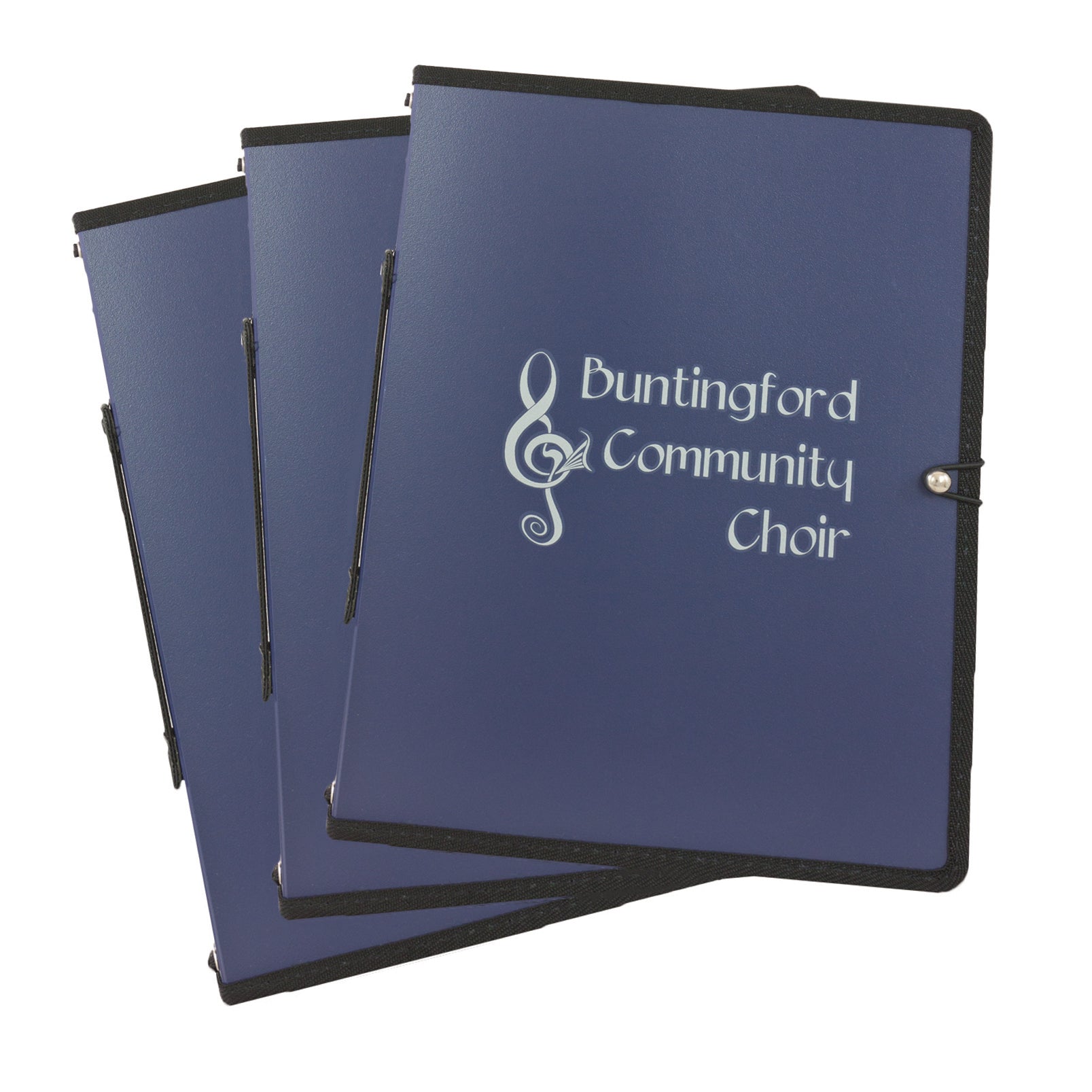 Choral music folder with custom print design - Navy blue