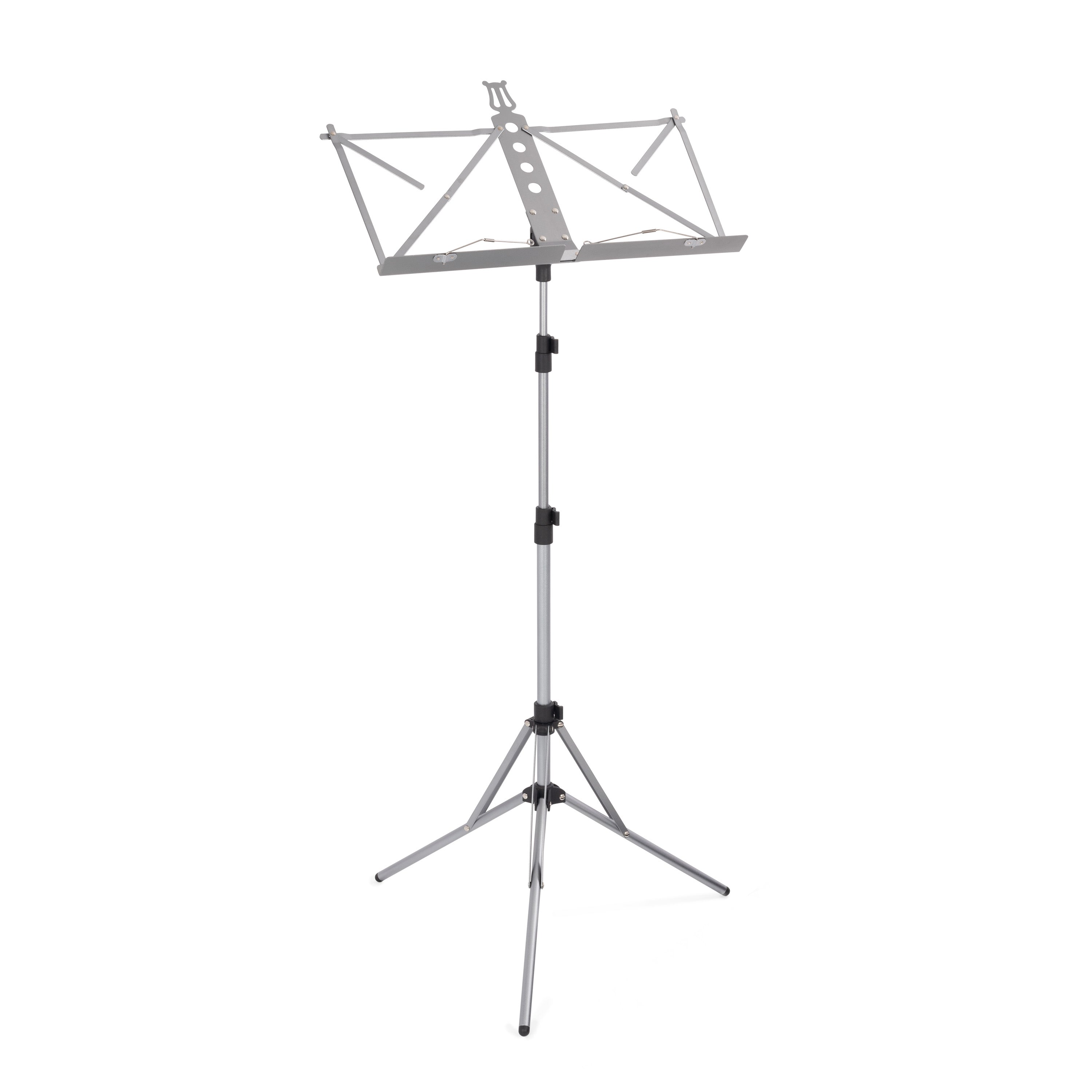 Musisca Lightweight Folding Music Stand - Silver Grey