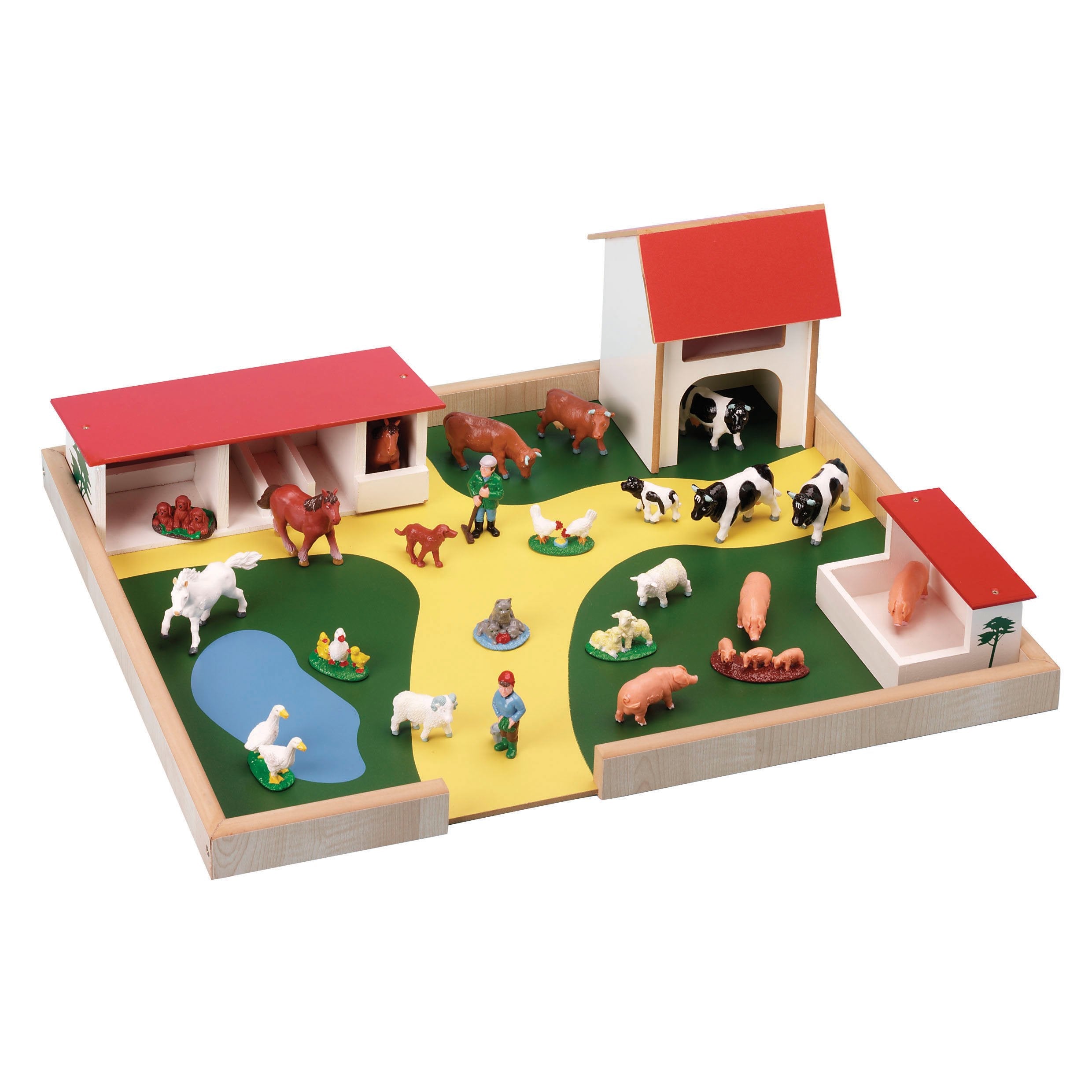Wooden Farmyard Play Set (with Farm Animals)