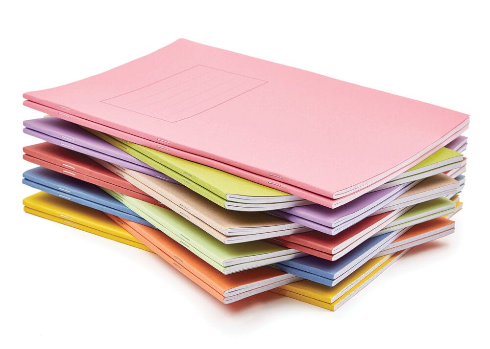 EXERCISE BOOKS, MANILLA COVERS, A4 (297 x 210mm), 80 pages, 80 pages