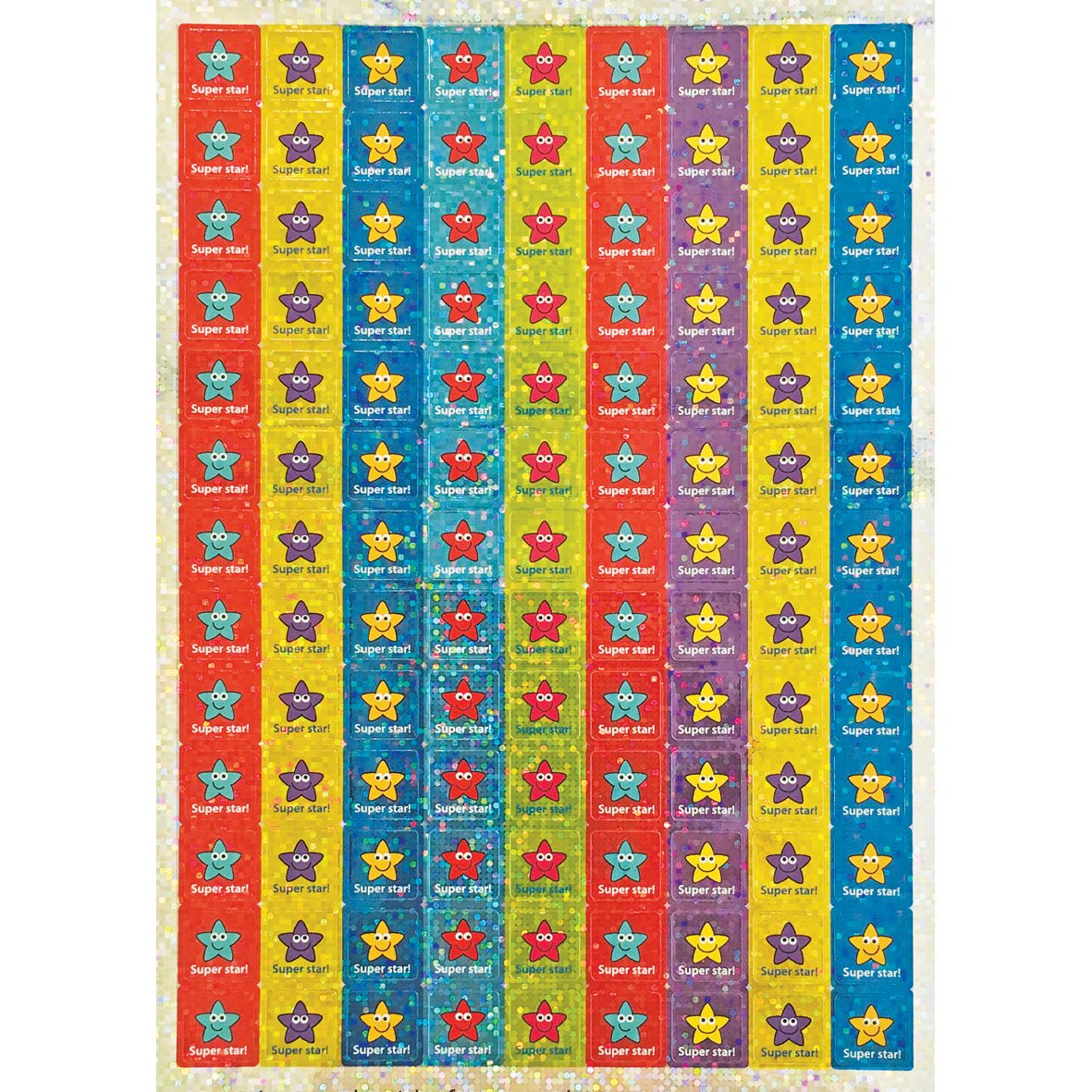 Sparkly Mini Super Star Stickers - 12mm pk 10