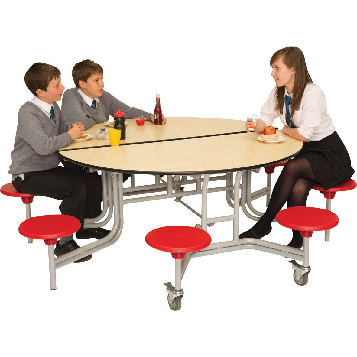 Round Mobile Folding Dining Table - 8 Seat Unit
