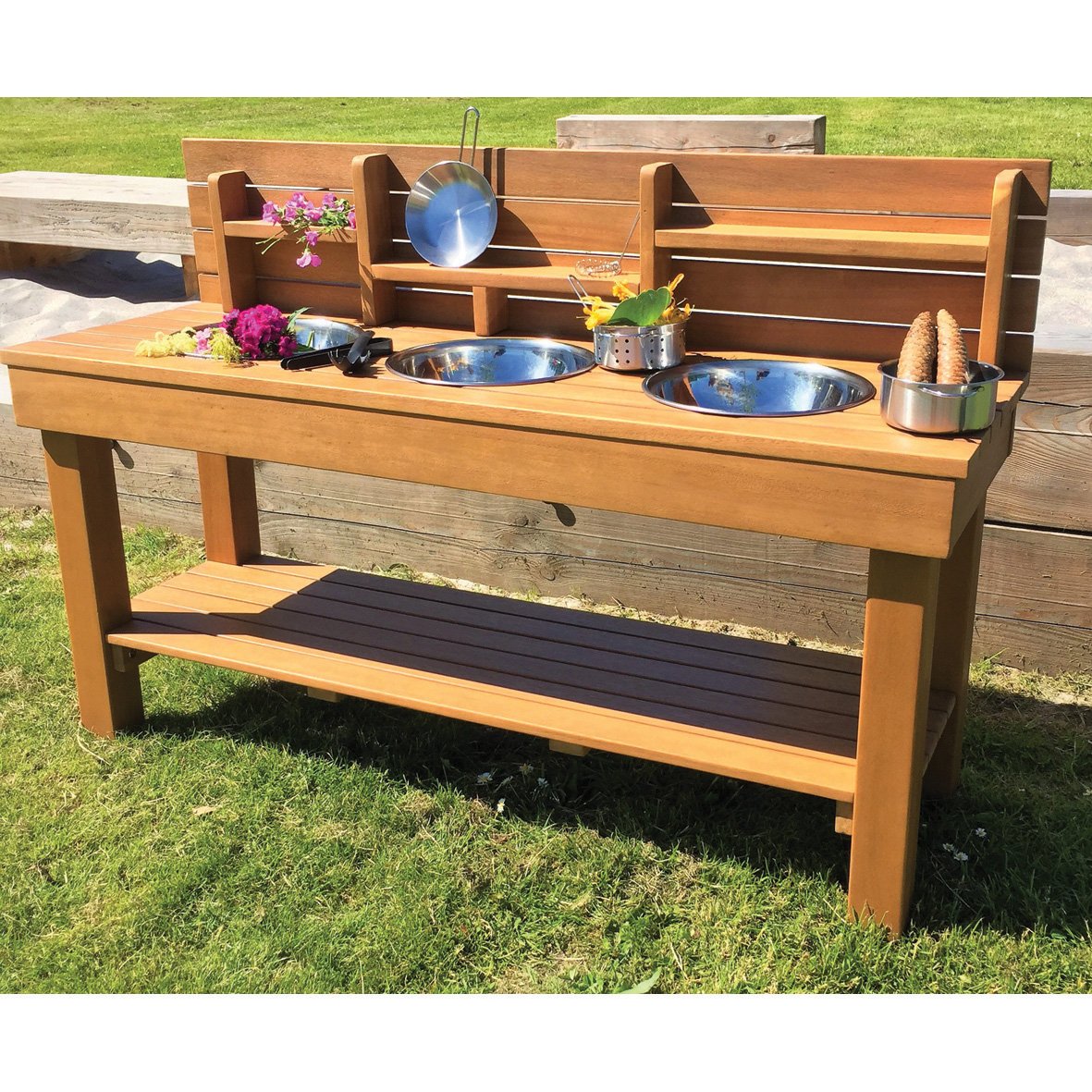 Outdoor Messy Kitchen with Bowls