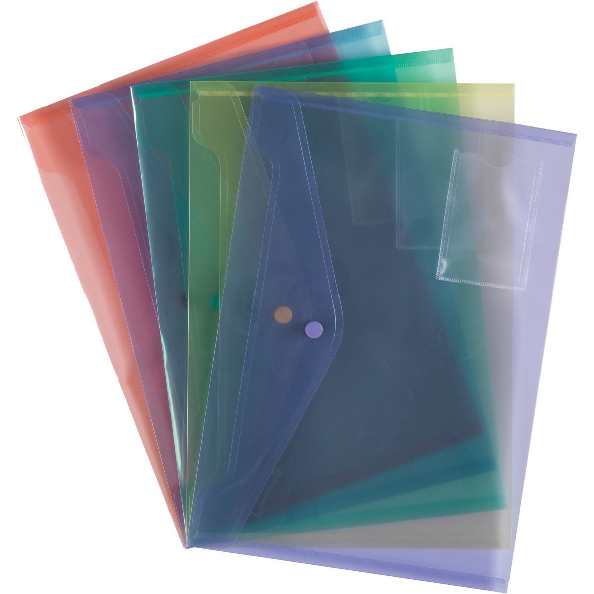 Plastic Popper Wallets (Assorted) pk 5