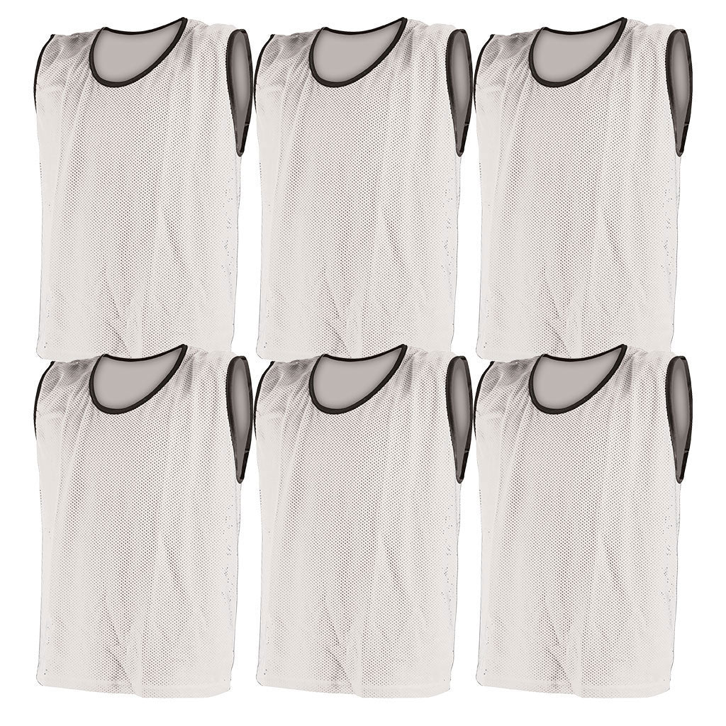 Mesh Training Bib Small, White, Set of 6