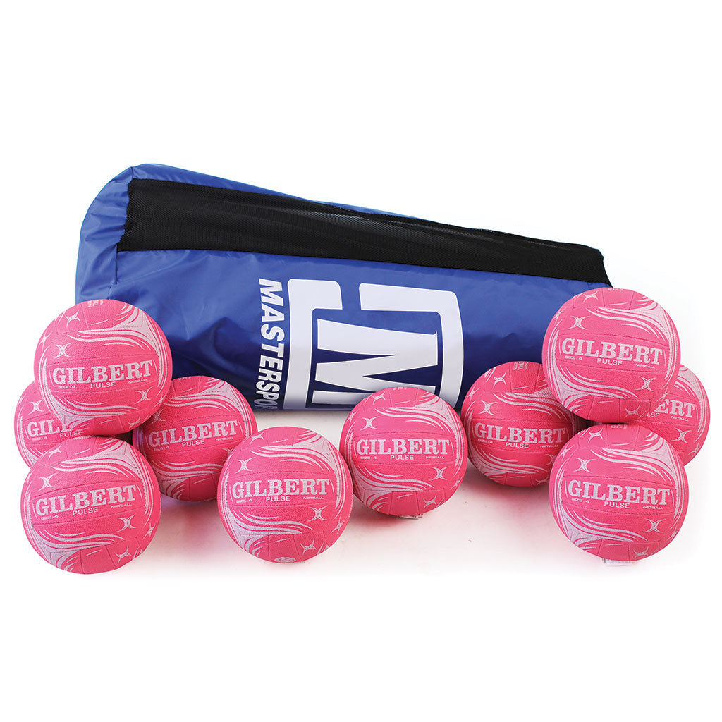 Gilbert Pulse Netball Size 4, Pink, Bag of 10