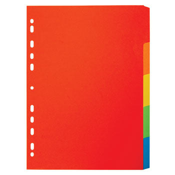 MULTI-PUNCHED TABBED DIVIDERS FOR BINDERS AND FILES, CARD, COLOURED TA
