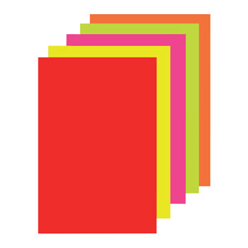 PAPER, COPIER, PAPER SHEETS, Fluorescent Paper Assorted, Pack of 100 s