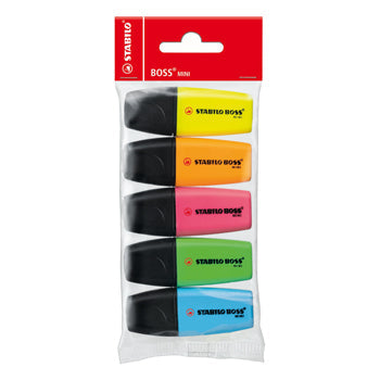 HIGHLIGHTERS, Pack of 5, Assorted, Minis, Pack of 5