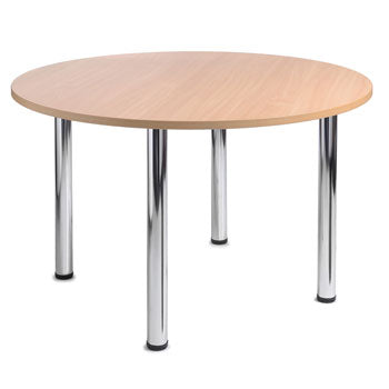 CONFERENCE TABLES, ROUND TUBE LEGS, Circular, 1200mm diameter, Oak
