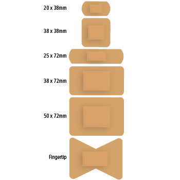 PLASTERS, STERILE, INDIVIDUALLY WRAPPED, Hypo-Allergenic, Waterproof,