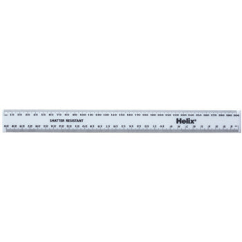 RULER, PLASTIC, 30cm, White, Pack of 10