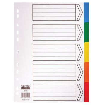 MULTI-PUNCHED TABBED DIVIDERS FOR BINDERS AND FILES, POLYPROPYLENE, CO