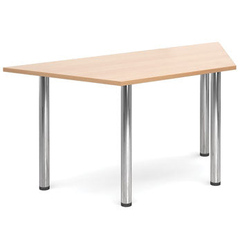 CONFERENCE TABLES, ROUND TUBE LEGS, Trapezoidal, 1600 x 800mm depth, M