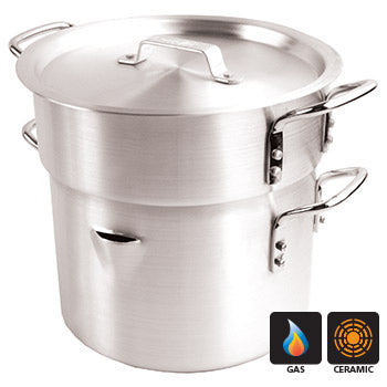 PORRINGER (DOUBLE SAUCEPAN WITH LID), ALUMINIUM, Double with Lid (Porr