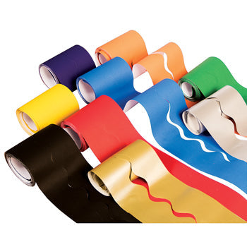 SCALLOPED BORDER ROLLS, Scalloped Cut Poster Paper Assorted, Metallics